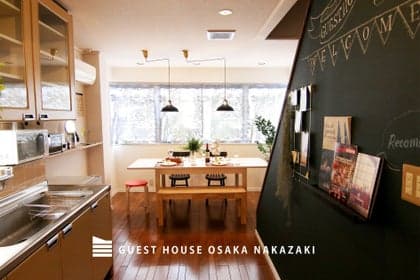 【中崎町徒歩3分 GHON 201】キッチン付きパーティースペース！便利な立地の戸建て貸し切り！
