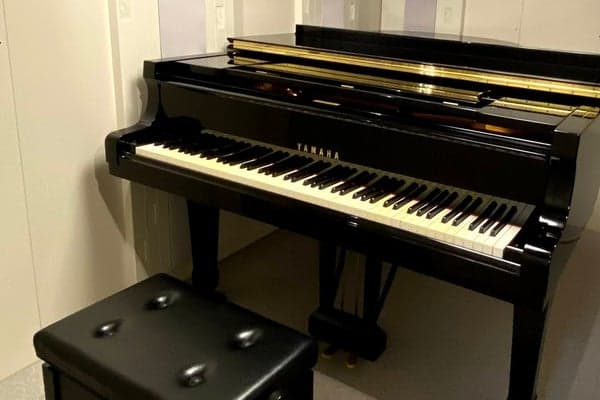 【大阪梅田から17分】防音室完備のグランドピアノが弾けるお部屋。ピアノ練習やリハーサル・レコーディング等に！2人まで入室可能。 1枚目